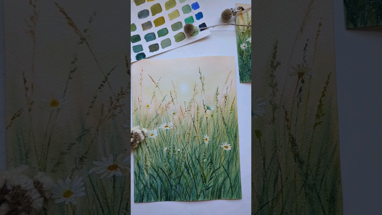 Wild Flower Garden with Watercolors #watercolorpainting#watercolorlandscape #watercolor#arttutorial