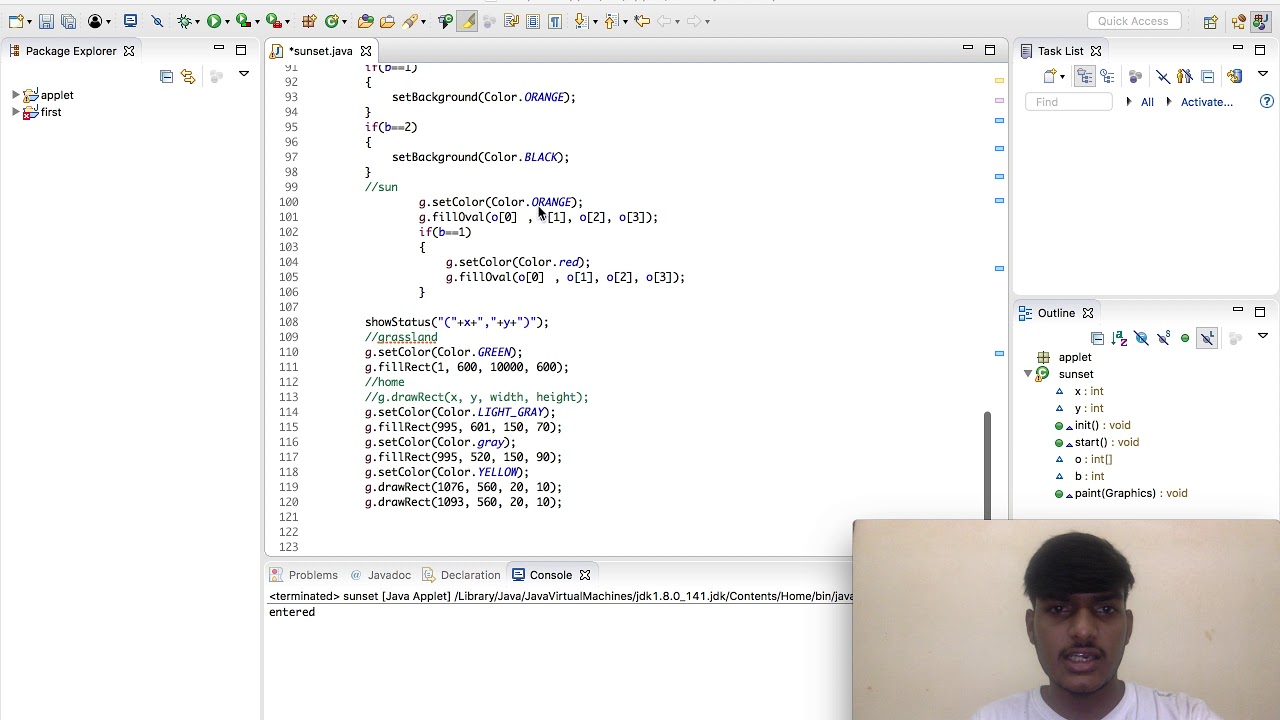Sunset animation || using java applet
