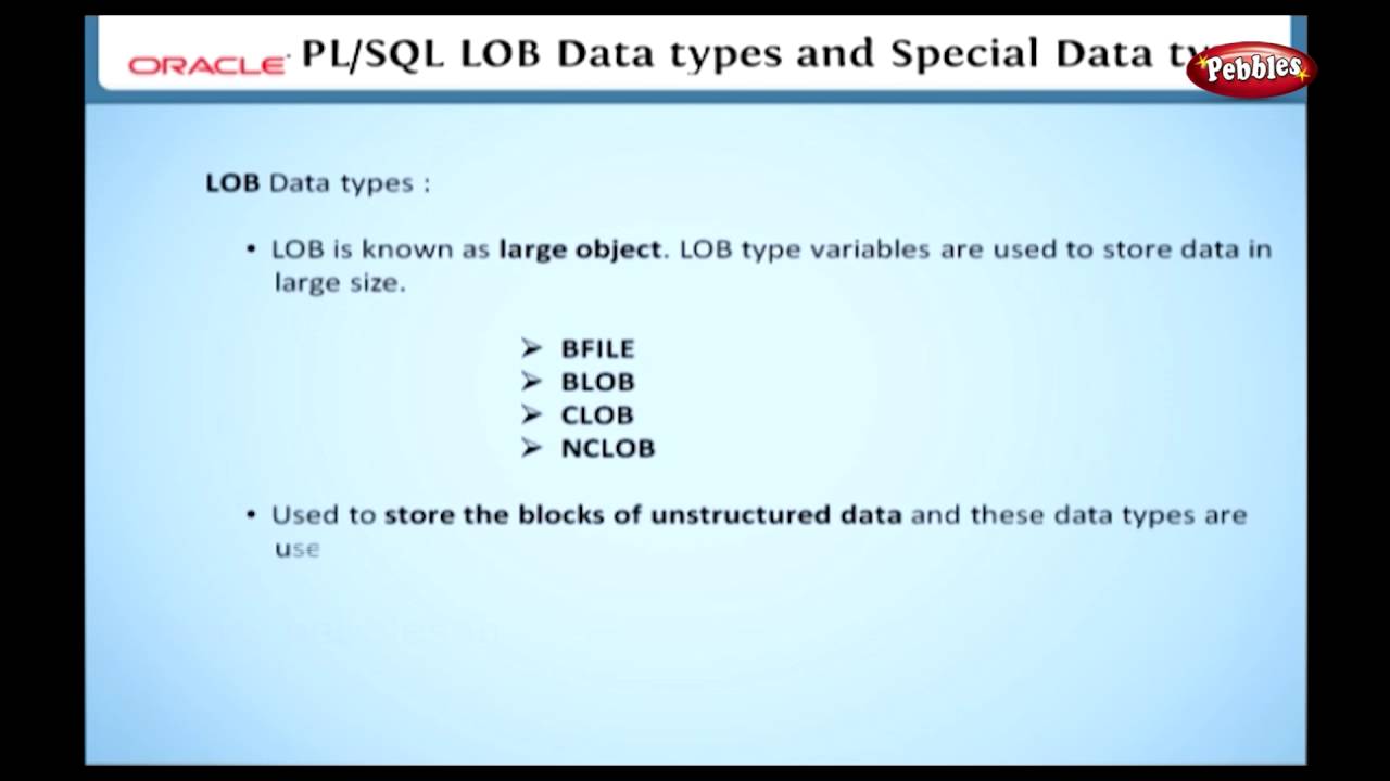 Learn Oracle | Data Types in PL SQL