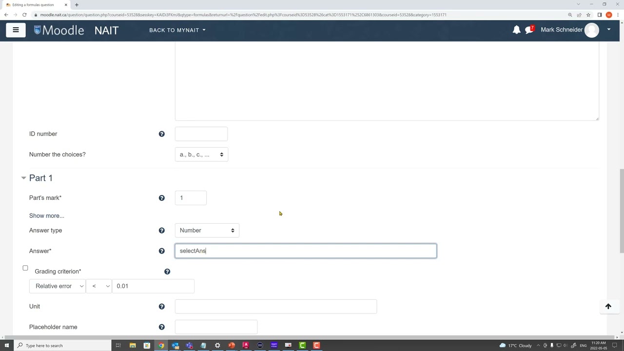 Moodle Formula Question - Global Variables (part 3)