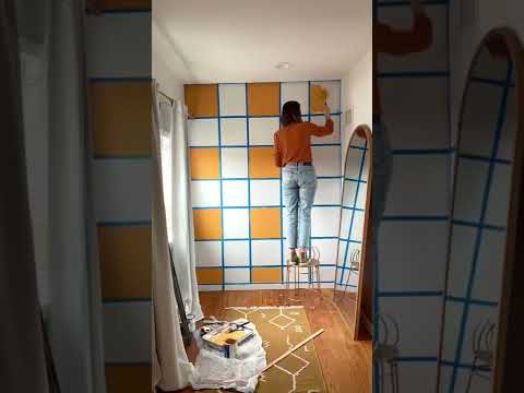 DIY Checkerboard Wall! Did you catch my mistake? #shorts