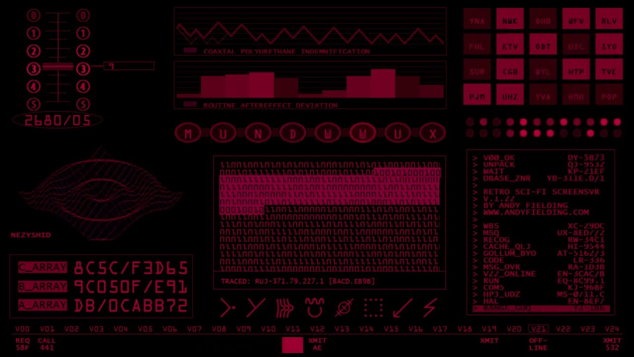 Andy Fielding - Retro SciFi Screensaver Red - 1080p, 12 Hours