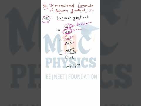 pressure gradient dimensional formula | Dimensional Formula Of Pressure Gradient | #PressureGradient