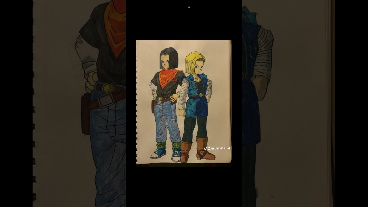 I draw android 17 & 18 1 year ago #dragonballzkai #dragonballz #anime #drawing #artist #art