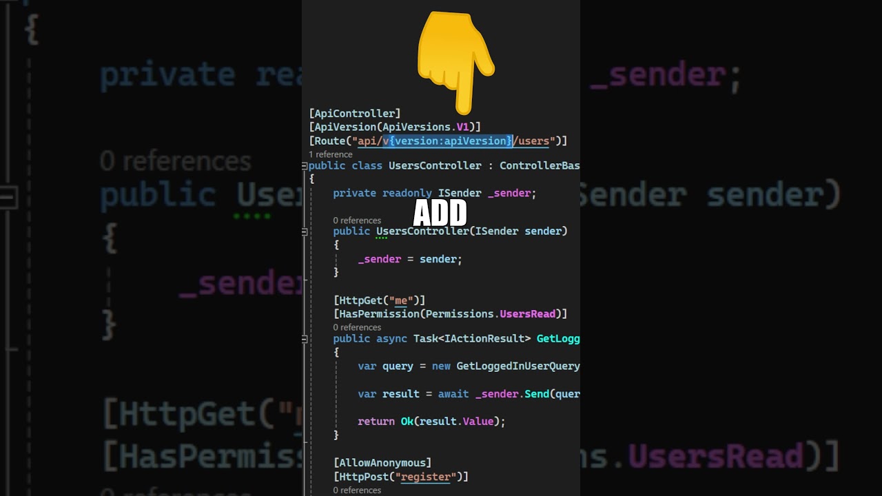 Here's how you can add API Versioning to Controllers