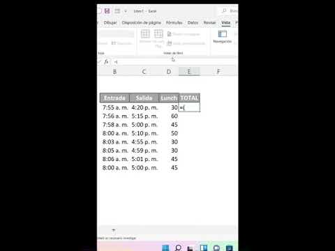 Cómo calcular LAS HORAS TRABAJADAS descontando la hora de comida…