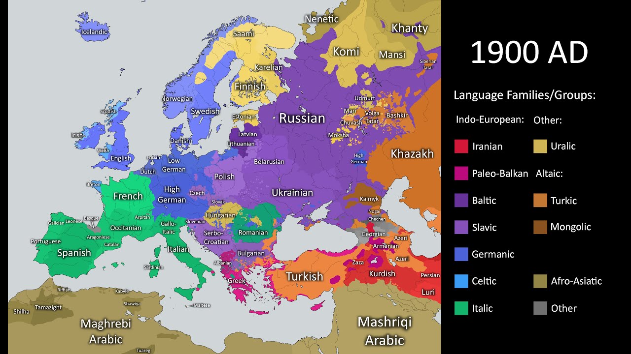 The History of the European languages 4000 BC - 2021 AD