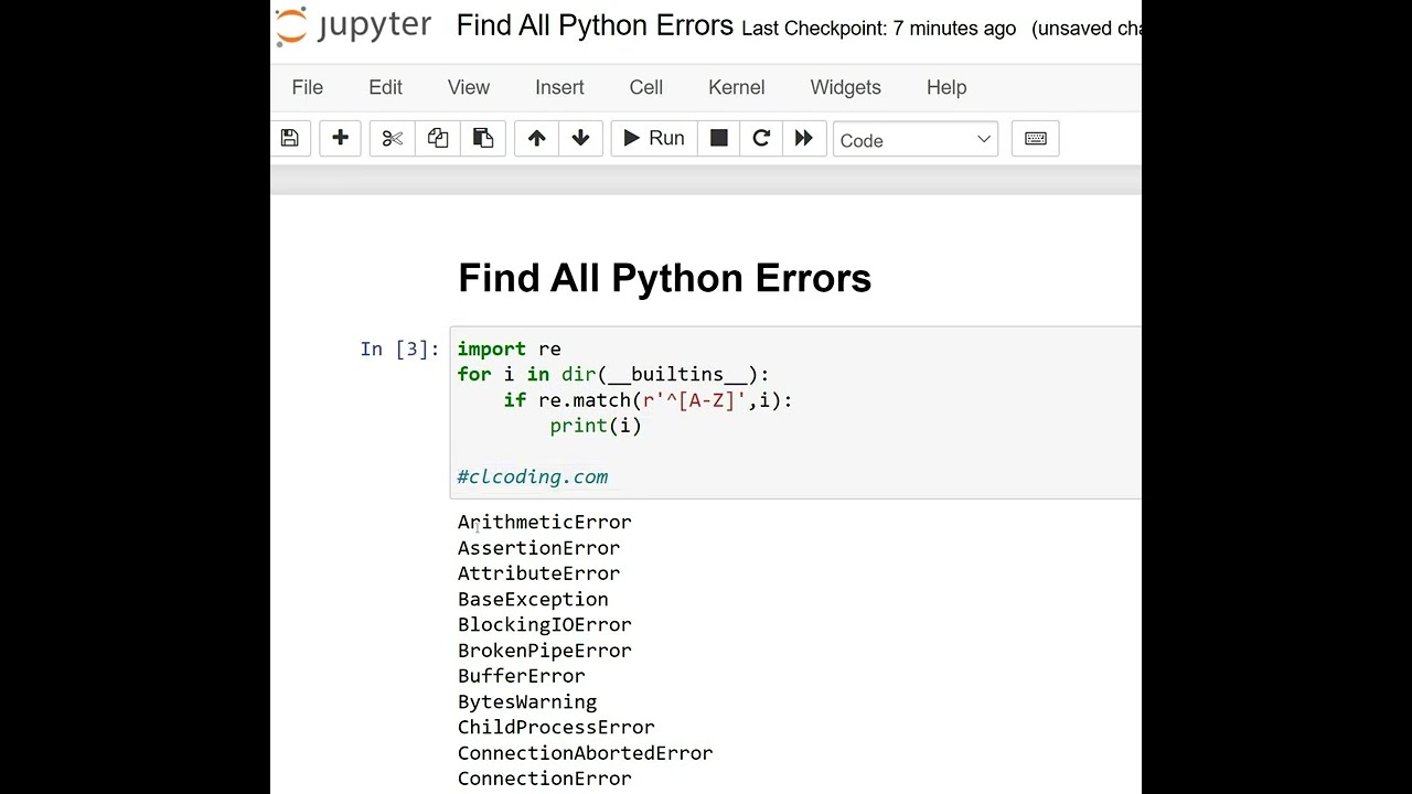 Day 109 : Find All Python Errors