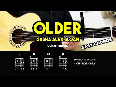 Older - Sasha Alex Sloan | Easy Guitar Chords Tutorial For Beginners (CHORDS & LYRICS) #guitarlesson