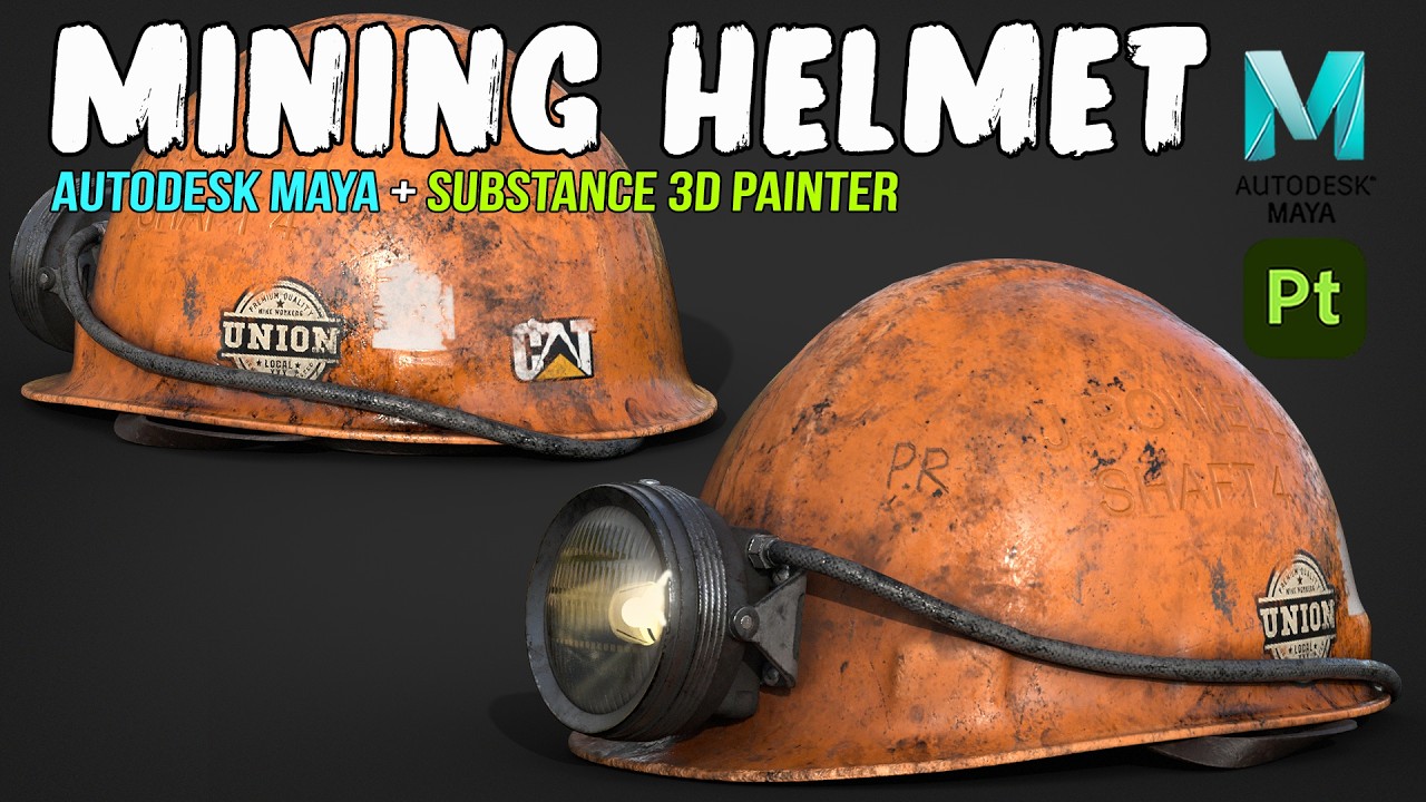 Mining Helmet | Autodesk Maya + Substance 3D Painter