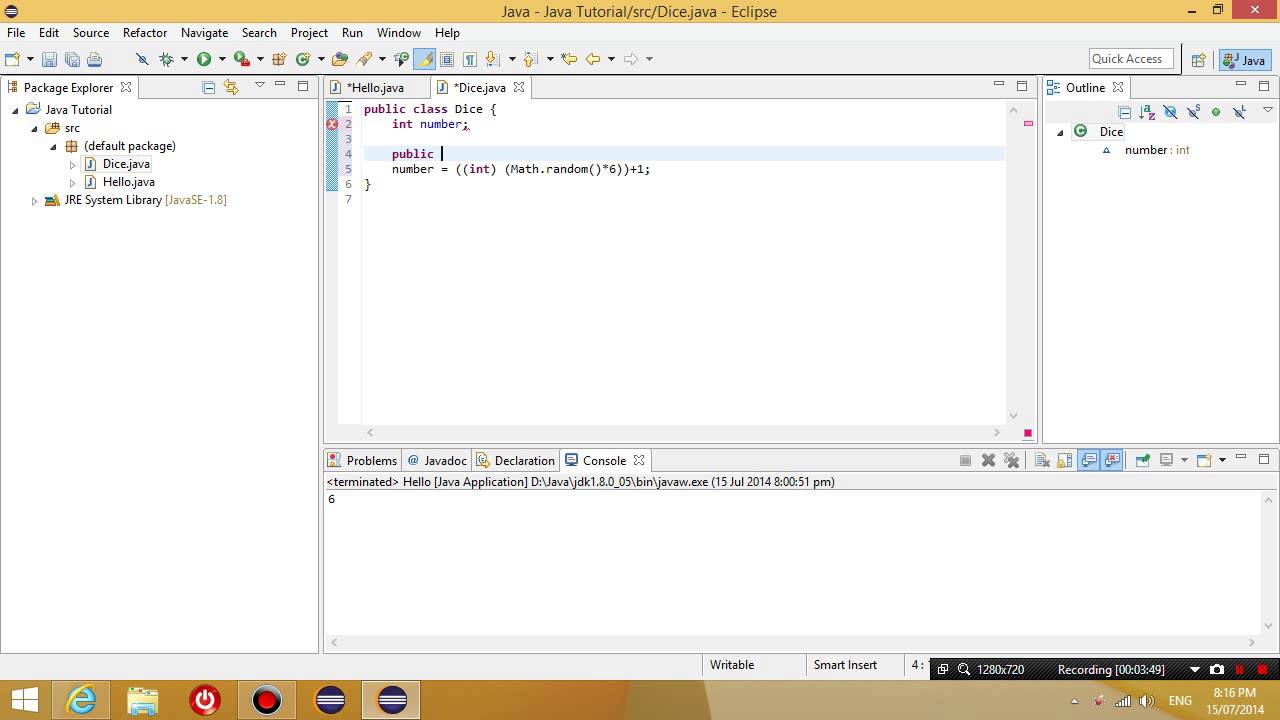 Java Programming with Eclipse lesson 6 - Create your own class and object