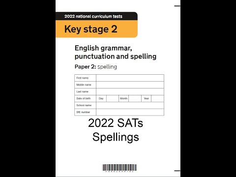 KS2 SATs 2022 Spellings