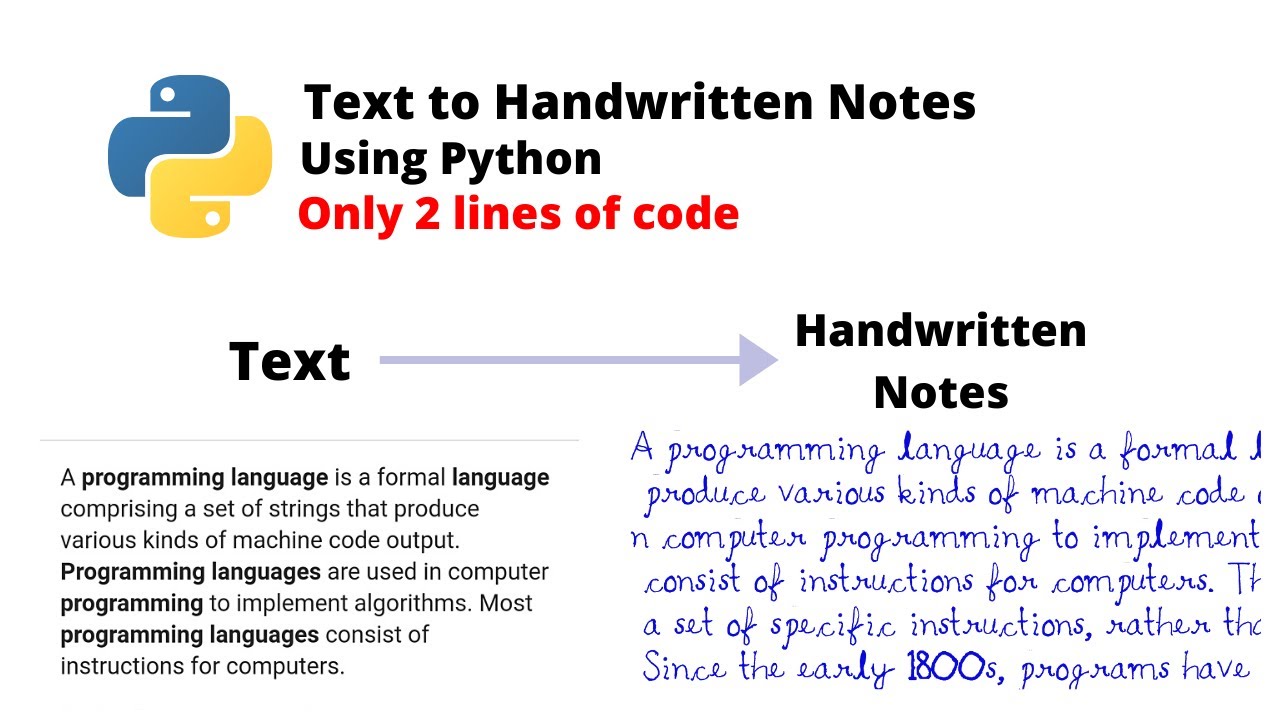 Convert Text to Handwritten Notes using Python| Python Project| Headup