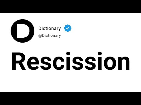 Rescission Meaning In English