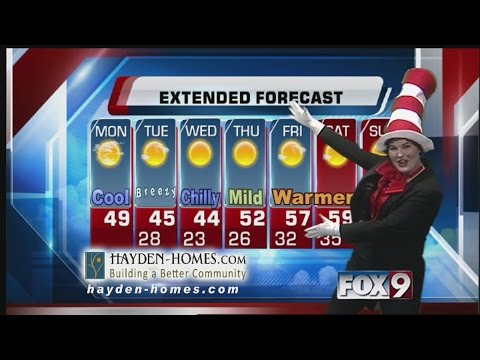 Cat in the Hat Takes Over the Weather Wall