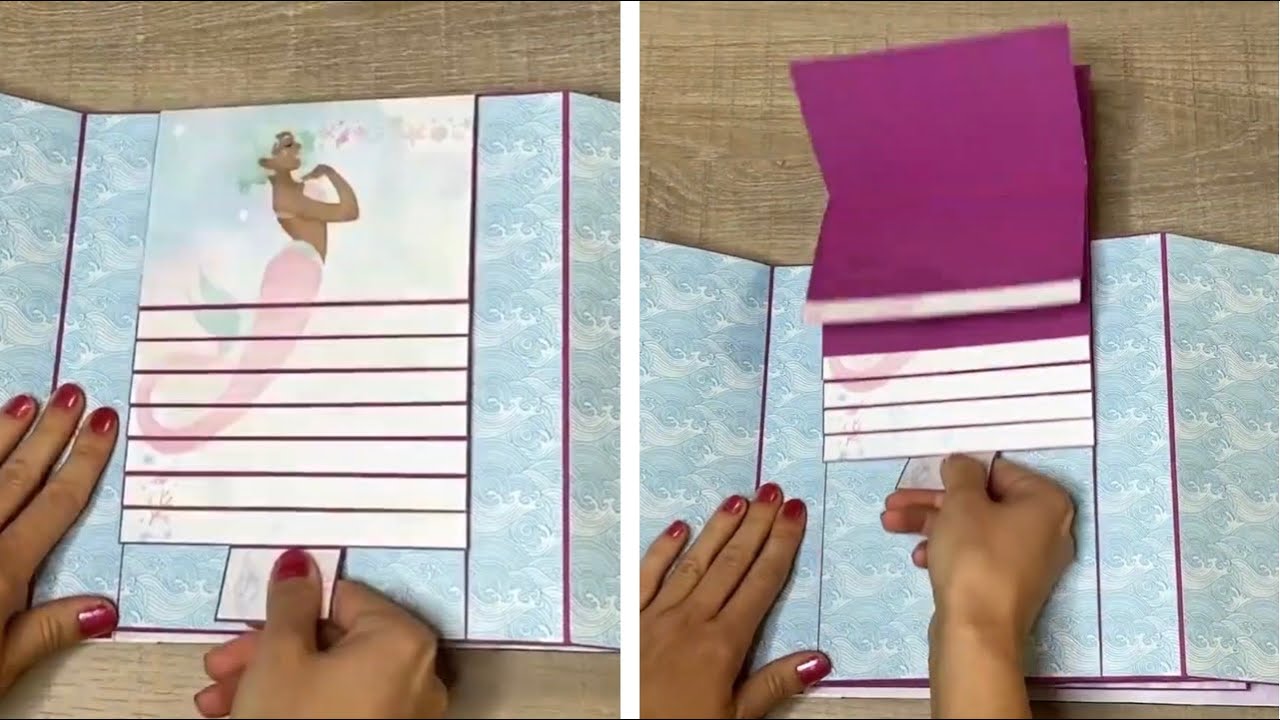 Reverse Waterfall Card Tutorial | Scrapbook Pop-Up Page Ideas | Interactive Album
