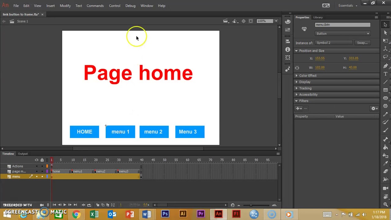 Tutorial_5_animate cc_link button to scene (actionScript)