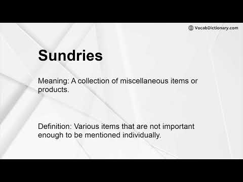 Sundries Meaning