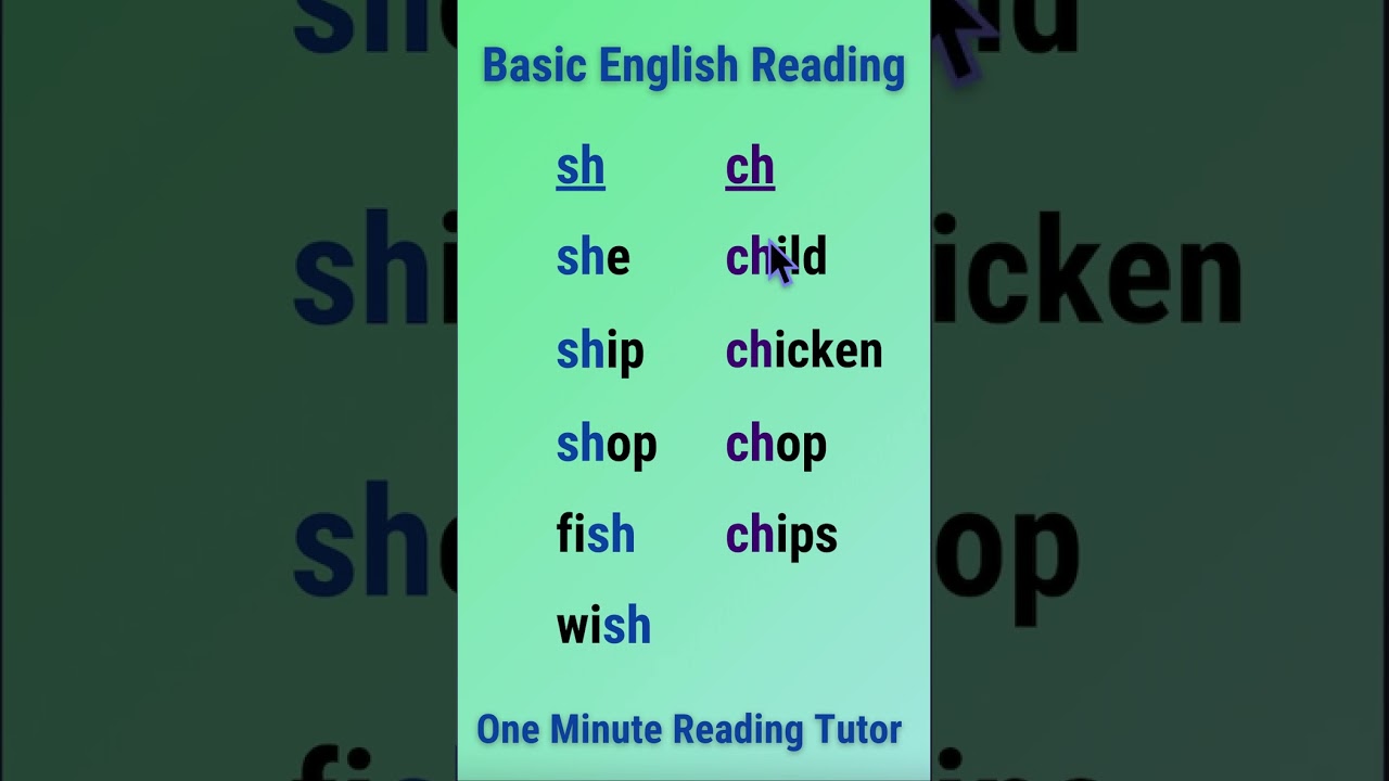 Basic English Reading - Sounds of SH and CH #americanenglish #readingenglish #americanaccent