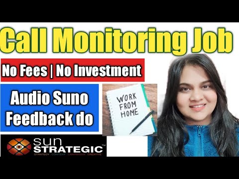 Call Monitoring Job | Part Time Job for Freshers | Sun Strategic | Part Time Work From Home Job 🏡
