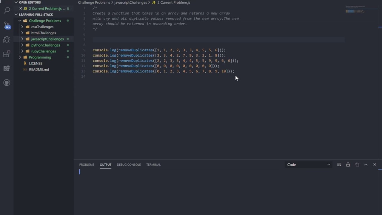 JavaScript Coding Challenge/Interview Question: Remove Duplicates
