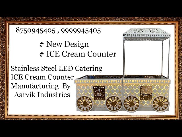 Ice Cream Display Counter - Stainless Steel LED Catering ICE Cream ...