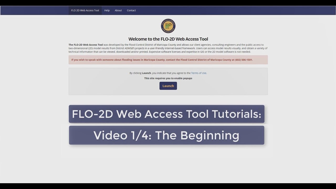 FLO-2D Web Access Tool Tutorials - Video 1/4: The Beginning
