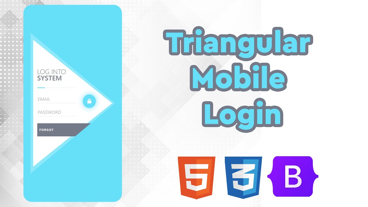 Triangular Mobile Login | UI Design to HTML, CSS Using Bootstrap 5