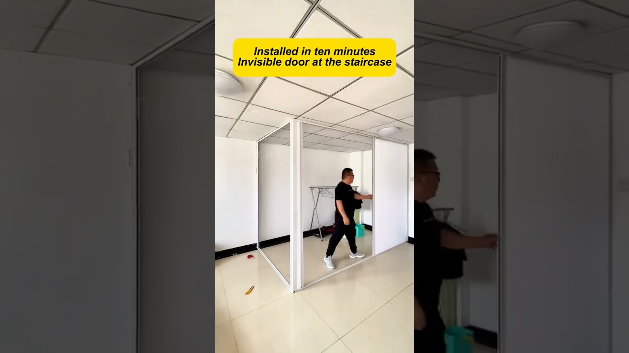 Invisible partition folding door, no need to drill holes for installation, simple and convenient.