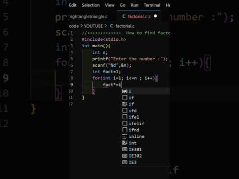 Find factorial of a number using C #code #100