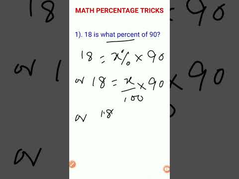 18 is what percent f 90 ? #Percentage Tricks #How to find percentage of a number#shorts #viralshorts