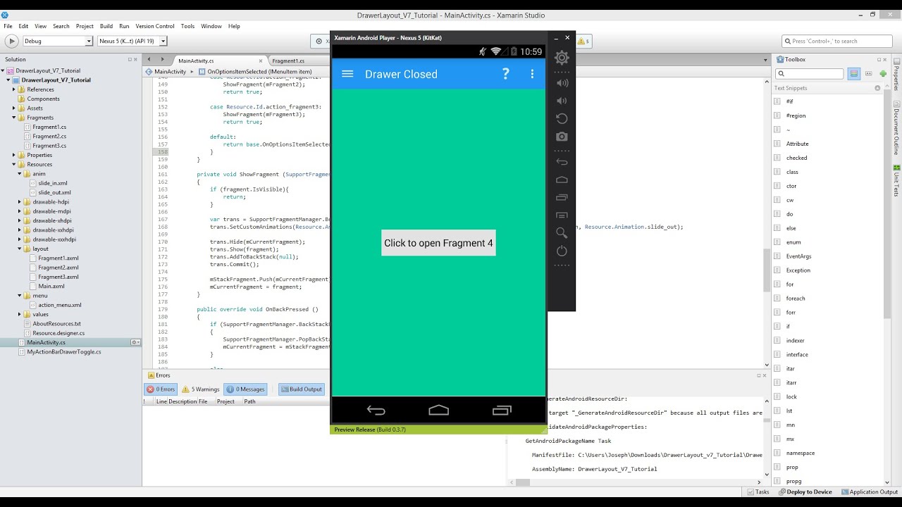 Xamarin Android Tutorial   57   Animating Fragments