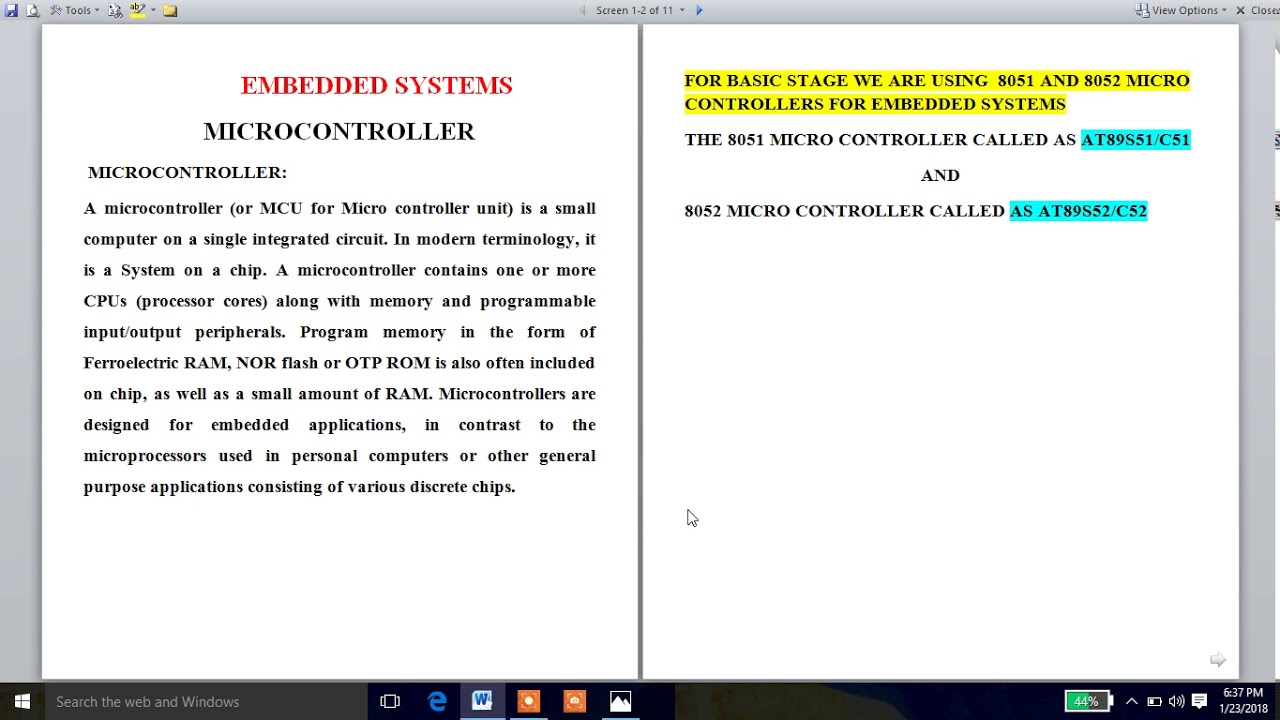 Embedded systems tutorial-02||Microcontroller Explanation 8051 and 8052||One Thought
