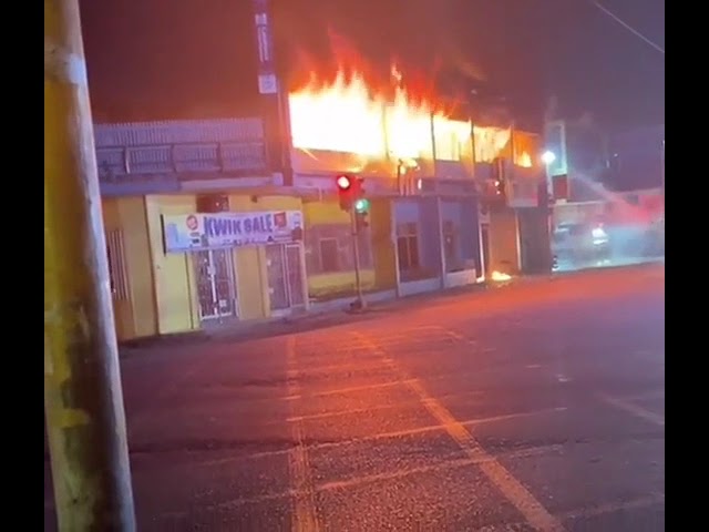 WATCH: Fire guts OTB location in Mandeville - Jamaica Observer