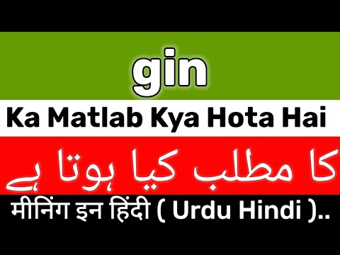Gin Meaning In Urdu Hindi | Gin Meaning | Gin Ka Matlab Kya Hai | Gin Ka Meaning Kya Hai