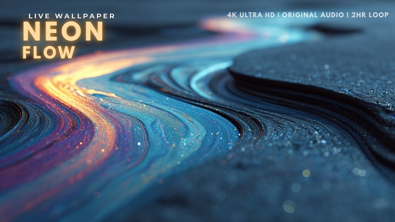 Abstract neon flow | 4K Signature Series (2 Hours Original Audio) live wallpaper