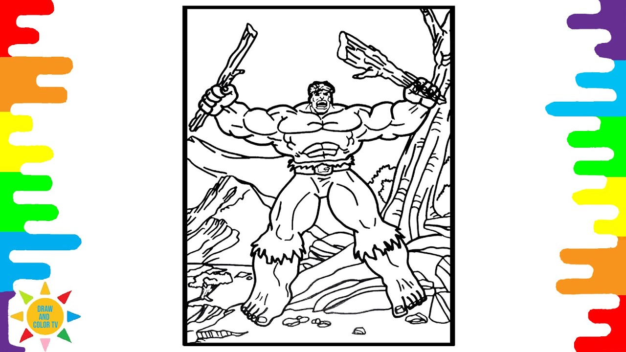 STRONG HULK Coloring Page | Hulk Breaks a Tree Coloring | Marin Hoxha & Caravn - Eternal