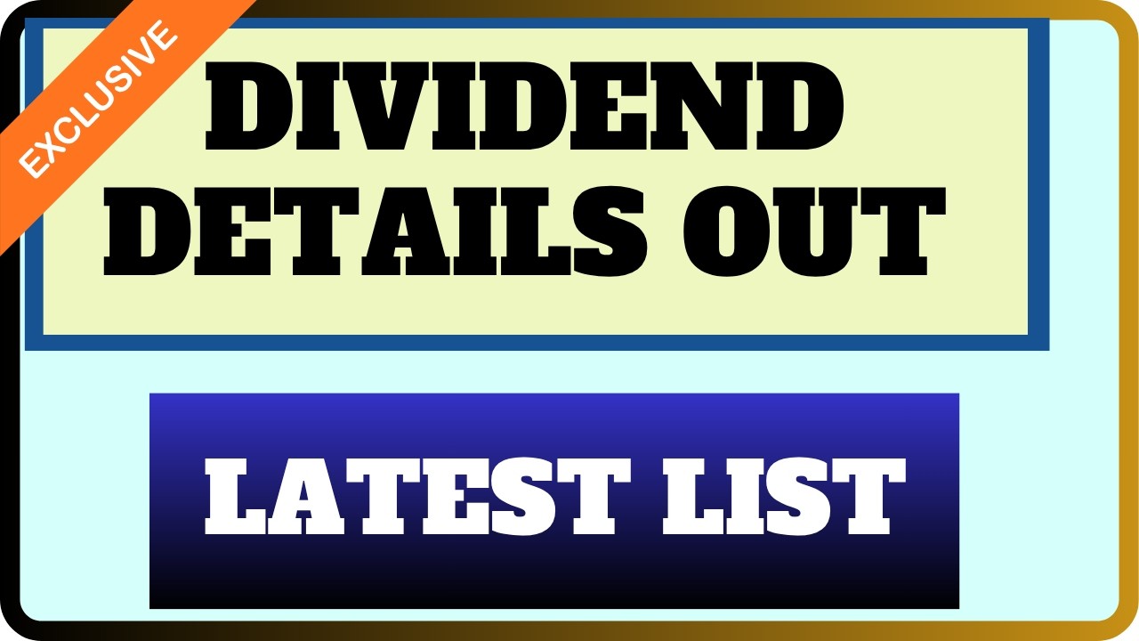DIVIDEND DETAILS OUT || 10 Companies dividend details || Latest dividend 2026