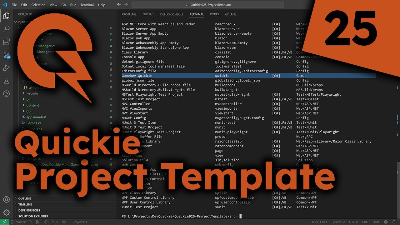 How to make a Project Template using NuGet