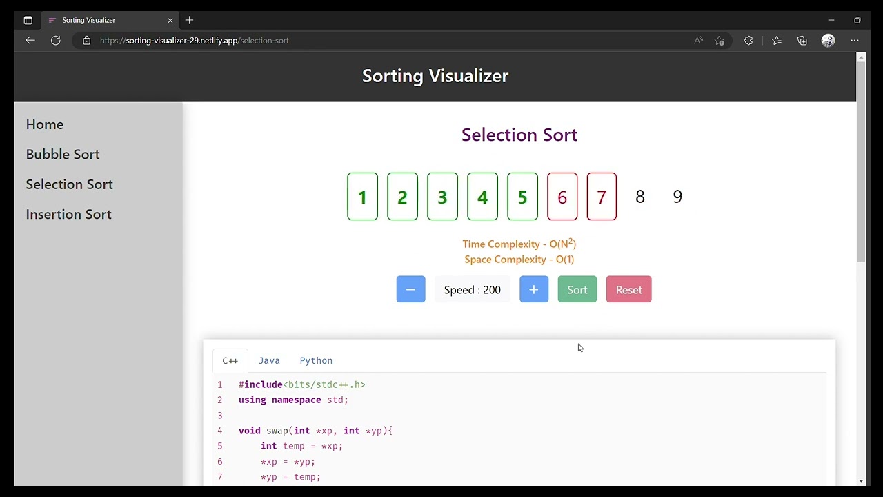 Sorting Visualizer | ReactJS Application | Developed By Soumyajit Pan | #react #sorting #sort