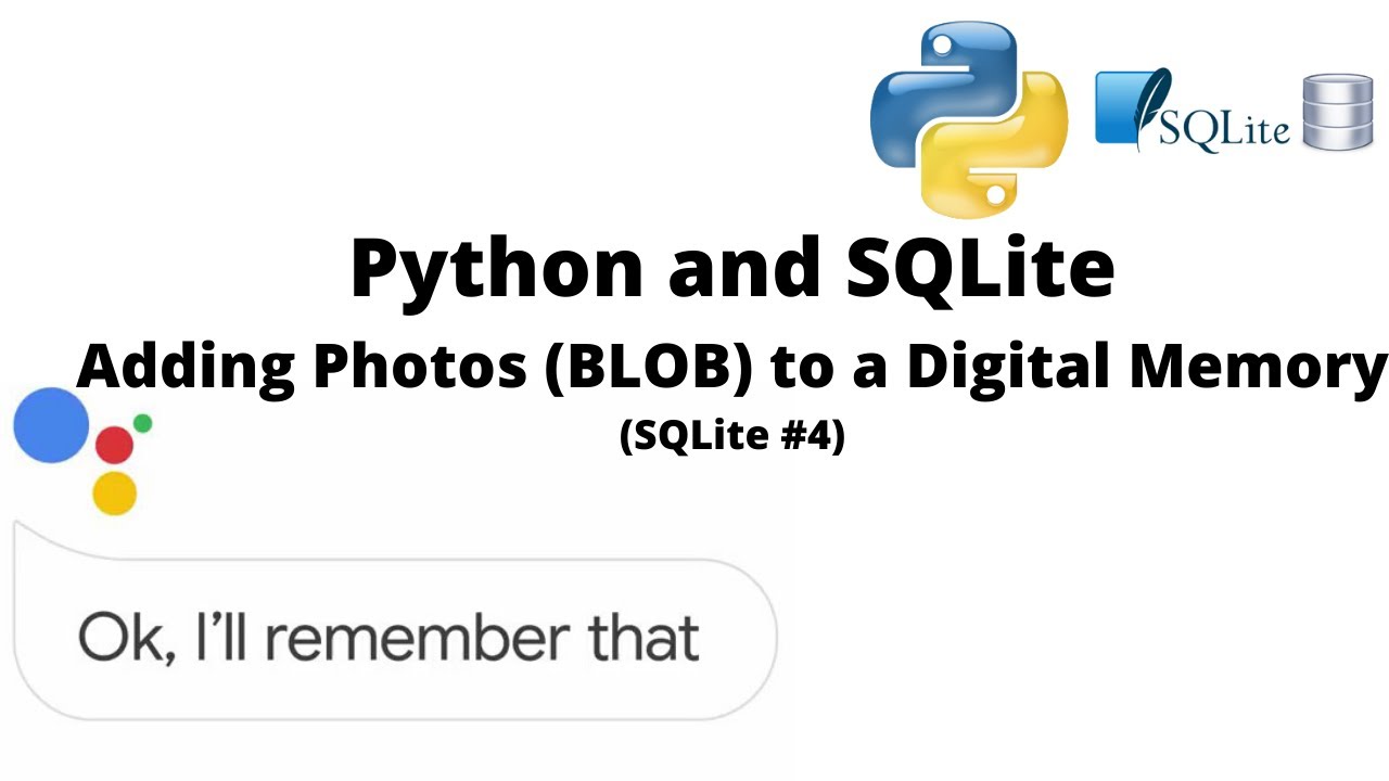 Python SQLite Adding Photos (BLOB) to a Digital Memory | #51 (SQLite #4)