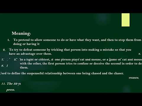 Idiom Play cat and mouse Meaning and Example S