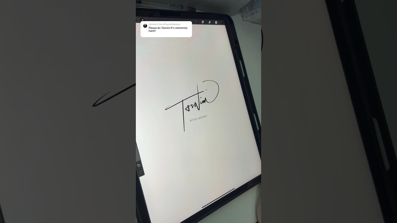 Tasnim | Signature Name Request | artbyjadmerc #signature #calligraphy #art #artbyjadmerc