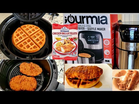 Aldi Red Bag Air Fryer Chicken & Waffles Gourmia GAFW598 2in1 5Qt Digital AirFryer + Waffle Maker