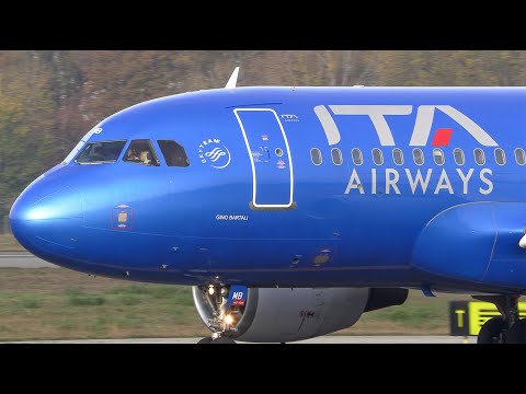 One Morning at Milano Linate Airport, CloseUP Takeoff & Landing