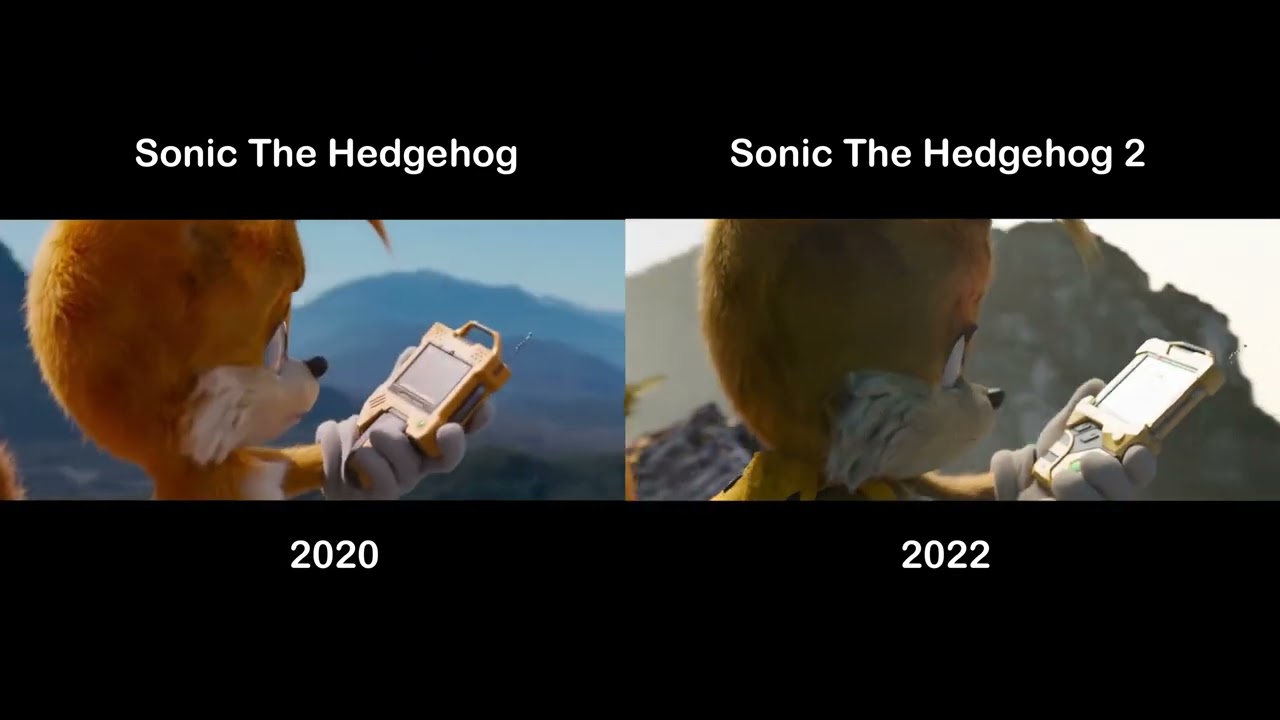 Sonic Movie Tails Post Credit Scene - Side By Side Comparison