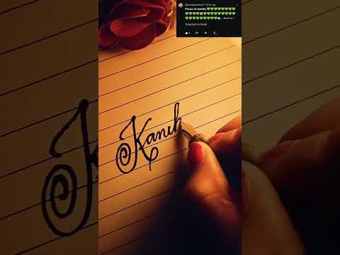 Writing a name "Kanika" in calligraphy #shorts #calligraphy #ytshorts #Viralshorts #Viral #Name #try