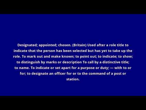 what is the meaning of designate