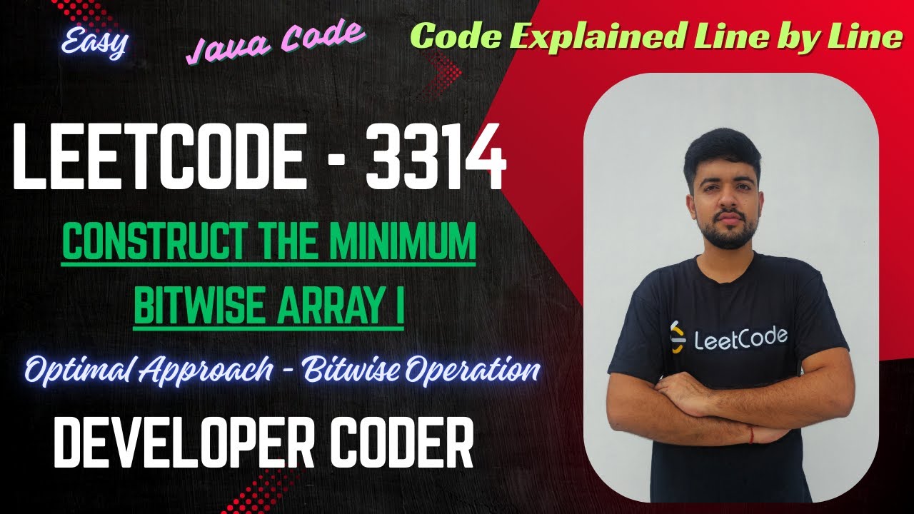 Construct the Minimum Bitwise Array I | LeetCode 3314 | Java Code | Developer Coder