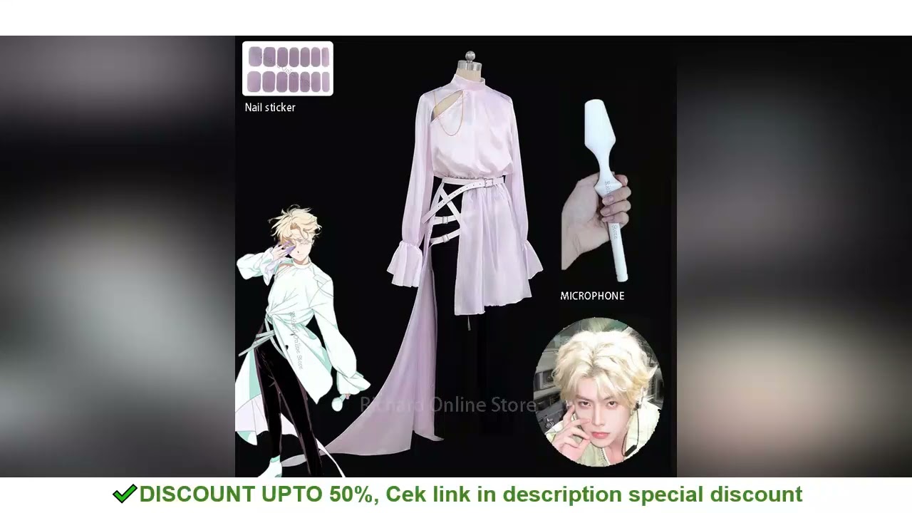Alien Stage Luka Cosplay Costume Wig Top Pants Anime Idol Cosplay Role Playing Party Suit Mens